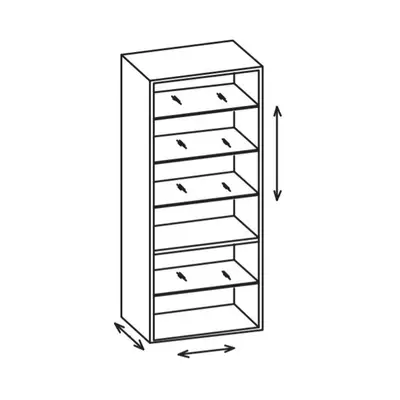 Preisvergleich für Artiqua 400 Variables Regal, Weiß Hochglanz Touch ...
