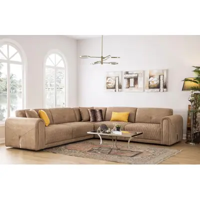 Preisvergleich für Textil Sofa Couch Ecksofa Eckgarnitur Polster Sofas Couchen M bel Stoff, in ...