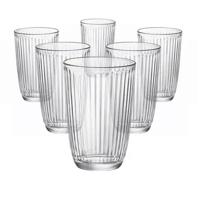 Preisvergleich für Bormioli Rocco Wassergläser Line Acqua, 390 ml, 6 Stück, BxHxT 8x5x5 cm, in ...