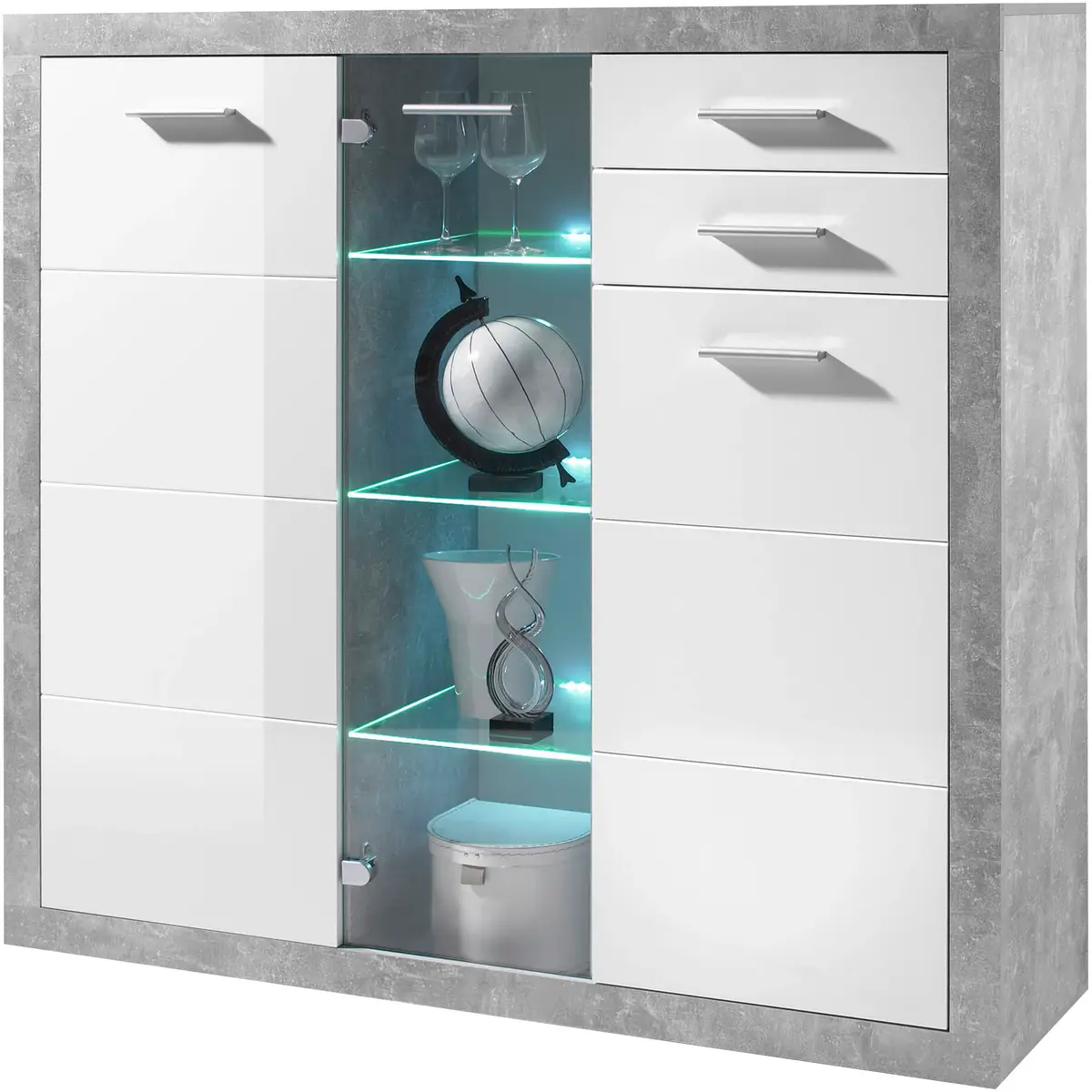 Wohnzimmerschrank Weiss Hochglanz