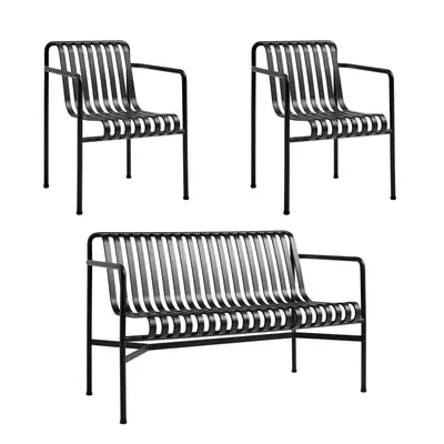 Preisvergleich für HAY - Palissade Gartenset Dining Bank + 2 Dining ...