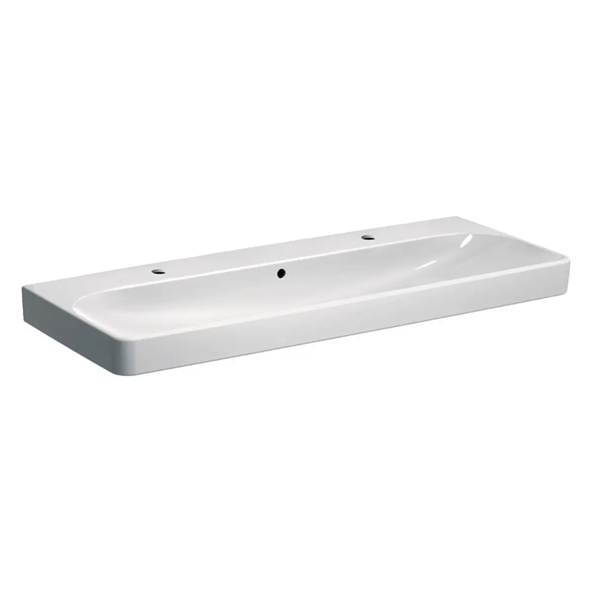 Preisvergleich für GEBERIT SMYLE SQUARE Doppel-Waschbecken Keramik 120 ...