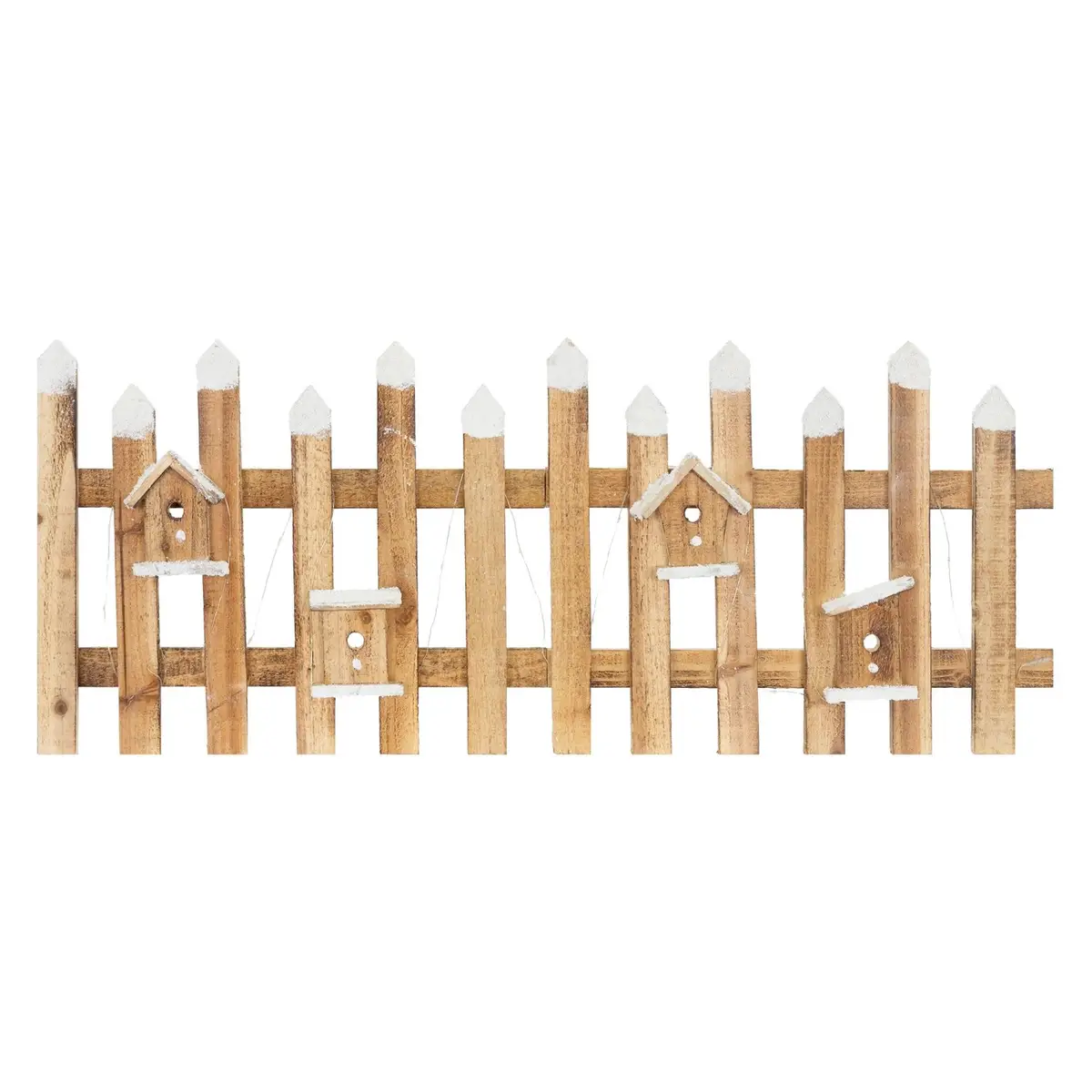 Preisvergleich für ECD Germany Deko Holz Zaun mit LED in Natur 98 x 39 ...
