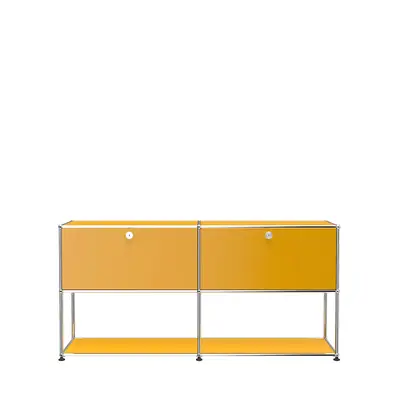 Preisvergleich für USM Haller - Sideboard 2x2 2 Klappen Unten Offen, in der Farbe Gelb, aus ...
