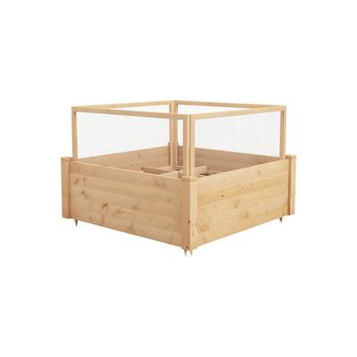 Preisvergleich für COSTWAY Hochbeet, mit 4-seitigem Schutzzaun, 9 ...