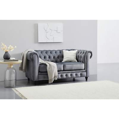 Preisvergleich für Xora CHESTERFIELD-SOFA Grau, Schwarz, BxHxT ...