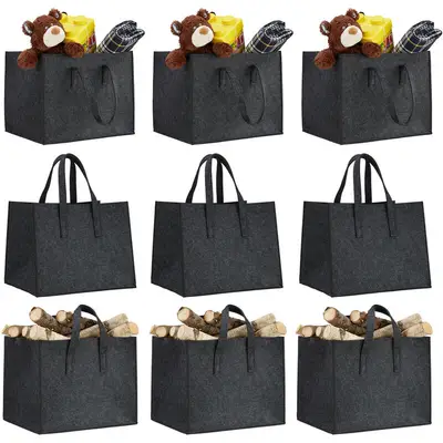 Preisvergleich für Relaxdays - 9x Kaminholzkorb aus Filz, 2 Griffe, zum ...