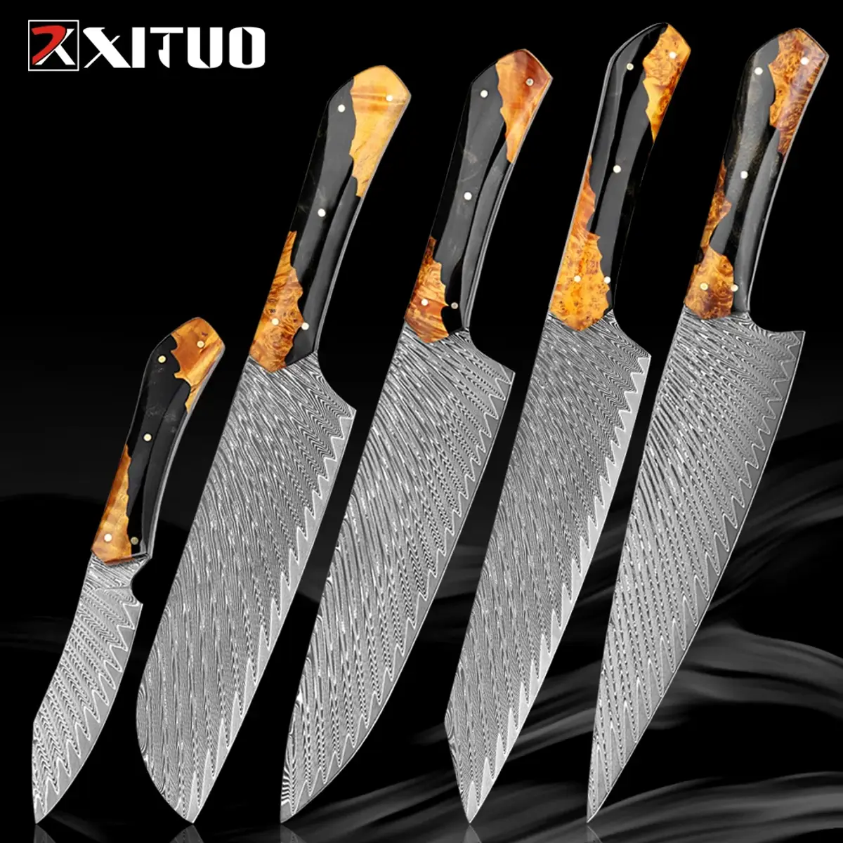 Preisvergleich für Handgemachtes Damaskus Stahl Küchenmesser Set von 1 ...