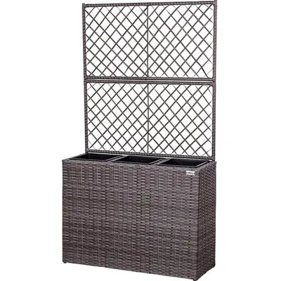 Preisvergleich für STILISTA Pflanzkübel Polyrattan Pflanzkasten Blumentopf Blumenkasten, 130 x ...