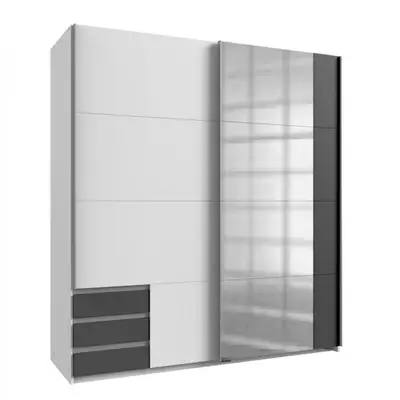 Preisvergleich für Schwebetürenschrank inkl. Spiegeltüre und 3 ...